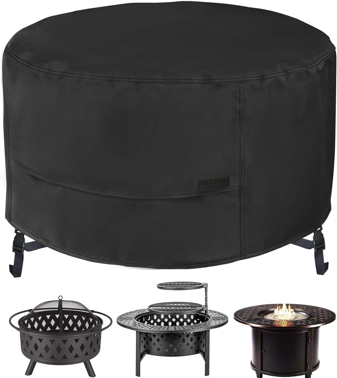 Amazon.com : NettyPro Fire Pit Cover Round Fade Resiatant Waterproof ...