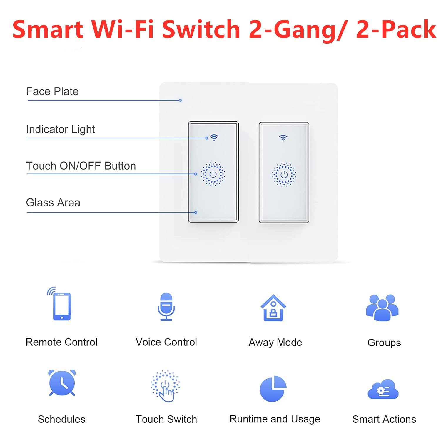 Snapklik.com : Nexete Smart Wi-Fi Wall Light Switch Compatible