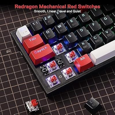 Redragon K631 Castor 65% Wired RGB Gaming Keyboard, 68 Keys Hot ...