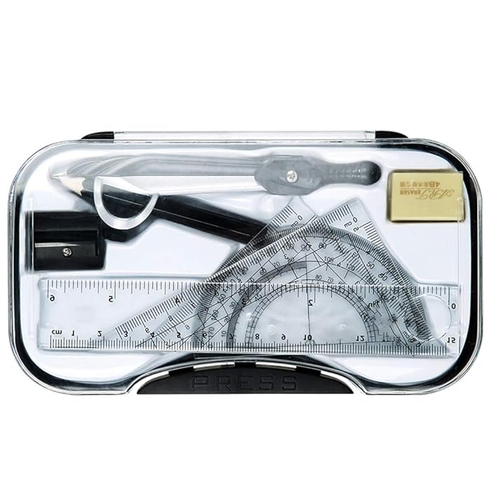 Buy Lyguy Drawing Compass Ruler Kit, 7 Pieces/set Math Geometry ...
