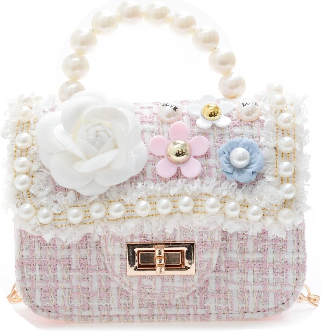 AioTio Little Girls Handbag, Princess Shoulder Bag with Bow Knot Mini ...