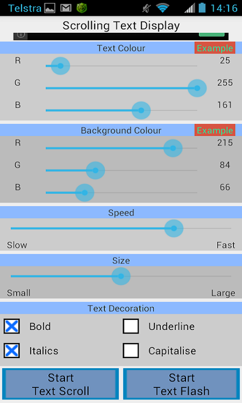 Aplicación Scrolling Text Display en Amazon Appstore