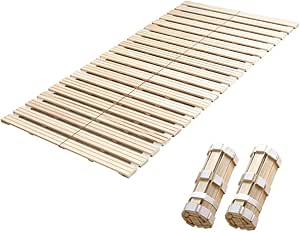 Amazon｜WEIMALL すのこマット ロール式 セミダブル 【極厚2.5cm・リブ加工で通気性アップ】 木製 天然桐 すのこベッド 折りたたみ コンパクト 滑り止め付き RSM002NT ...