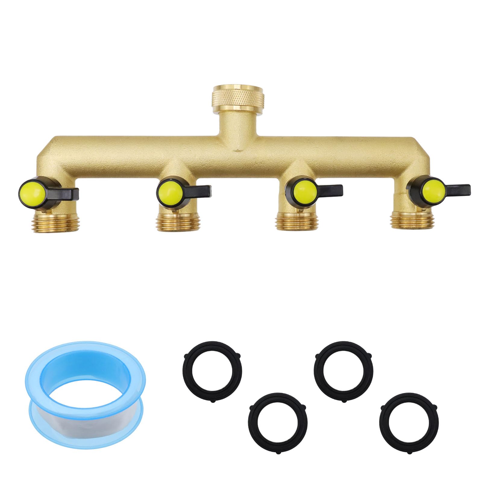 Amazon.com: Antrader 1Pcs Brass Hose Faucet Manifold,4 Way Faucet ...