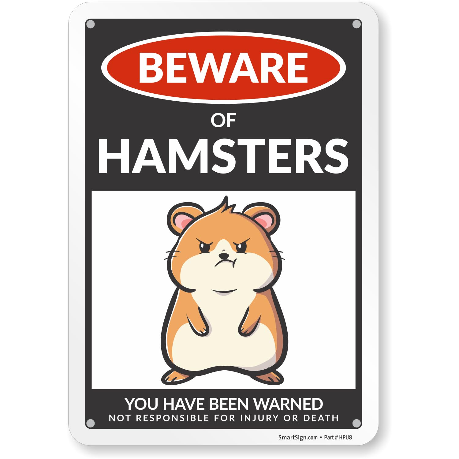 Amazon.com: SmartSign Funny Beware Of Hamsters Warning Sign - 10"x7 ...