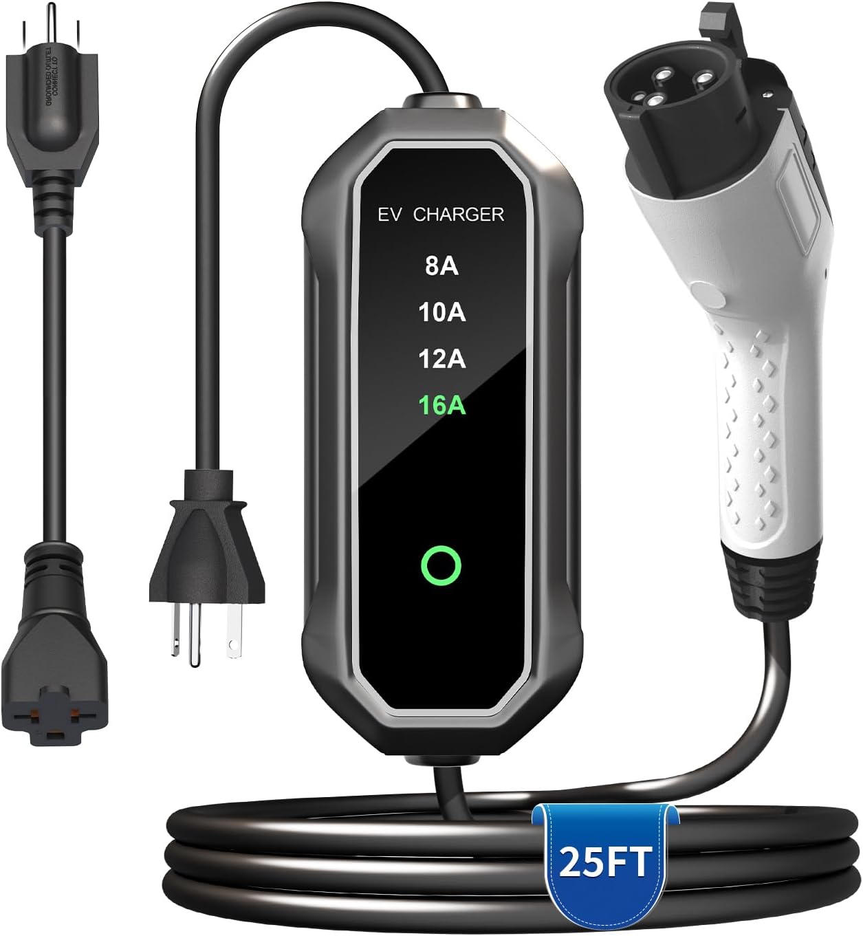 Amazon.com: RYCHEENI 16 Amp Level 2 Portable EV Charger Charging Cable Station, Electric Vehicle ...