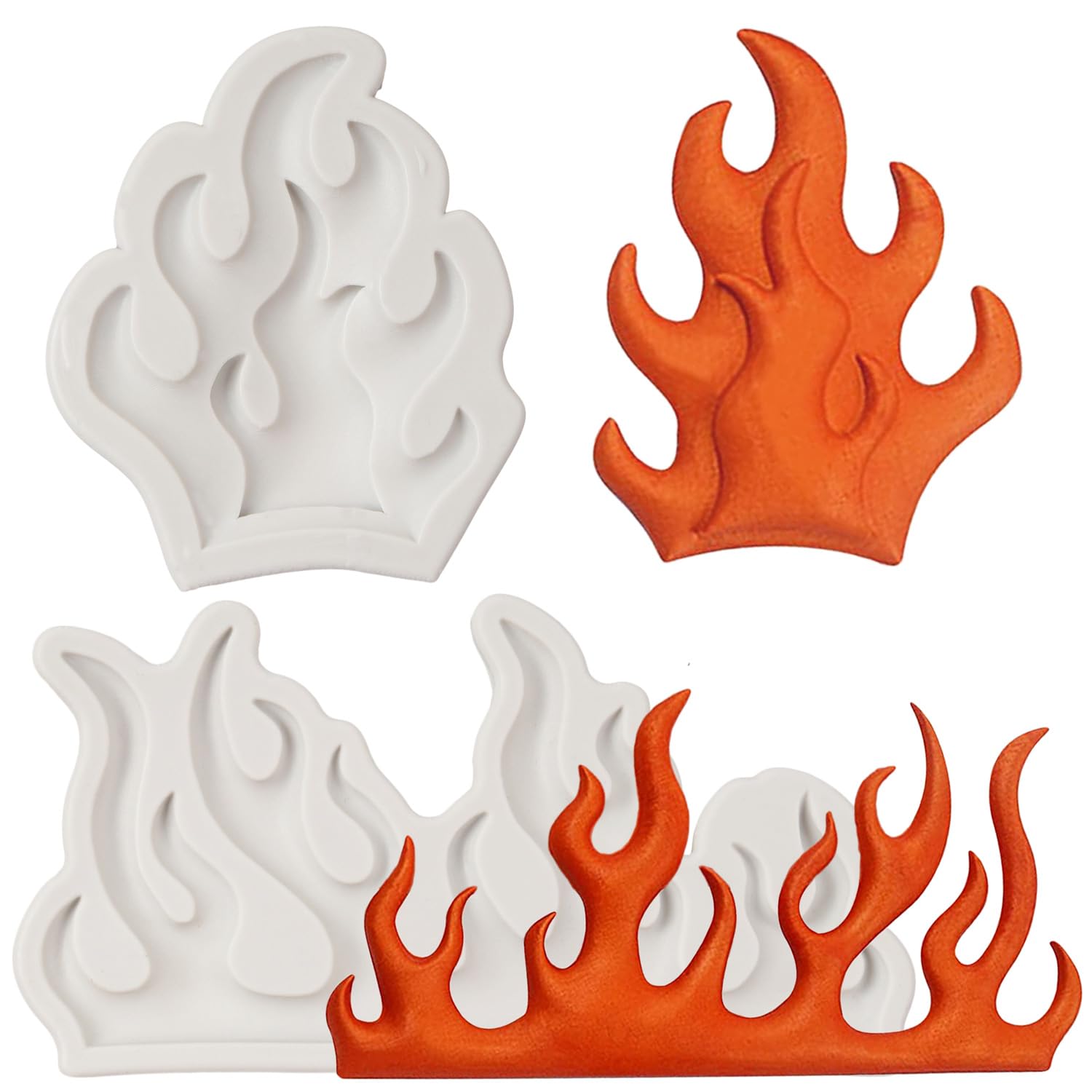 Amazon.com: FCKEMLDS Flame Fondant Molds Fire Cake Decorating Silicone ...