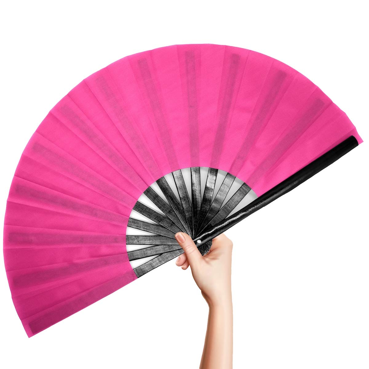 Amazon.com: OMyTea Bamboo Large Rave Folding Hand Fan for Men/Women ...