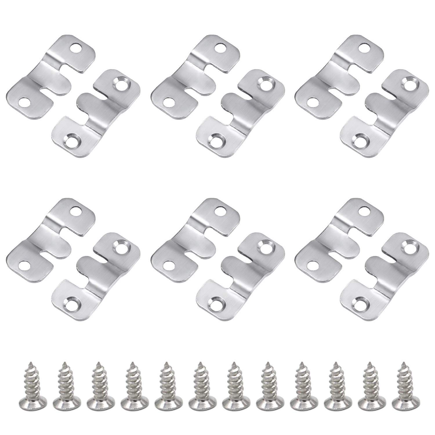Buy 6 Pieces Stainless Steel Flush ing Brackets with 12 ing Screws ...