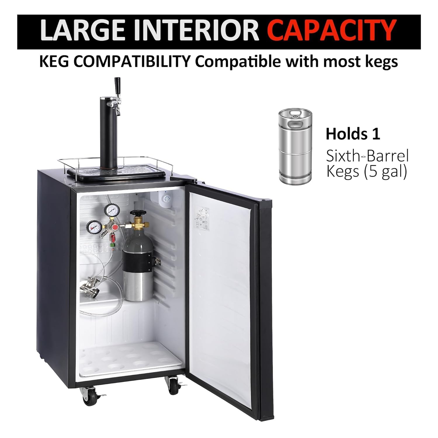 Snapklik.com : TROPOW Kegerator And Keg Beer Cooler, Single Faucet ...