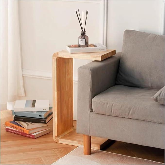 Amazon.com: XXHOFTPJZ C Shaped End Table, Solid Wood C Side Table for ...