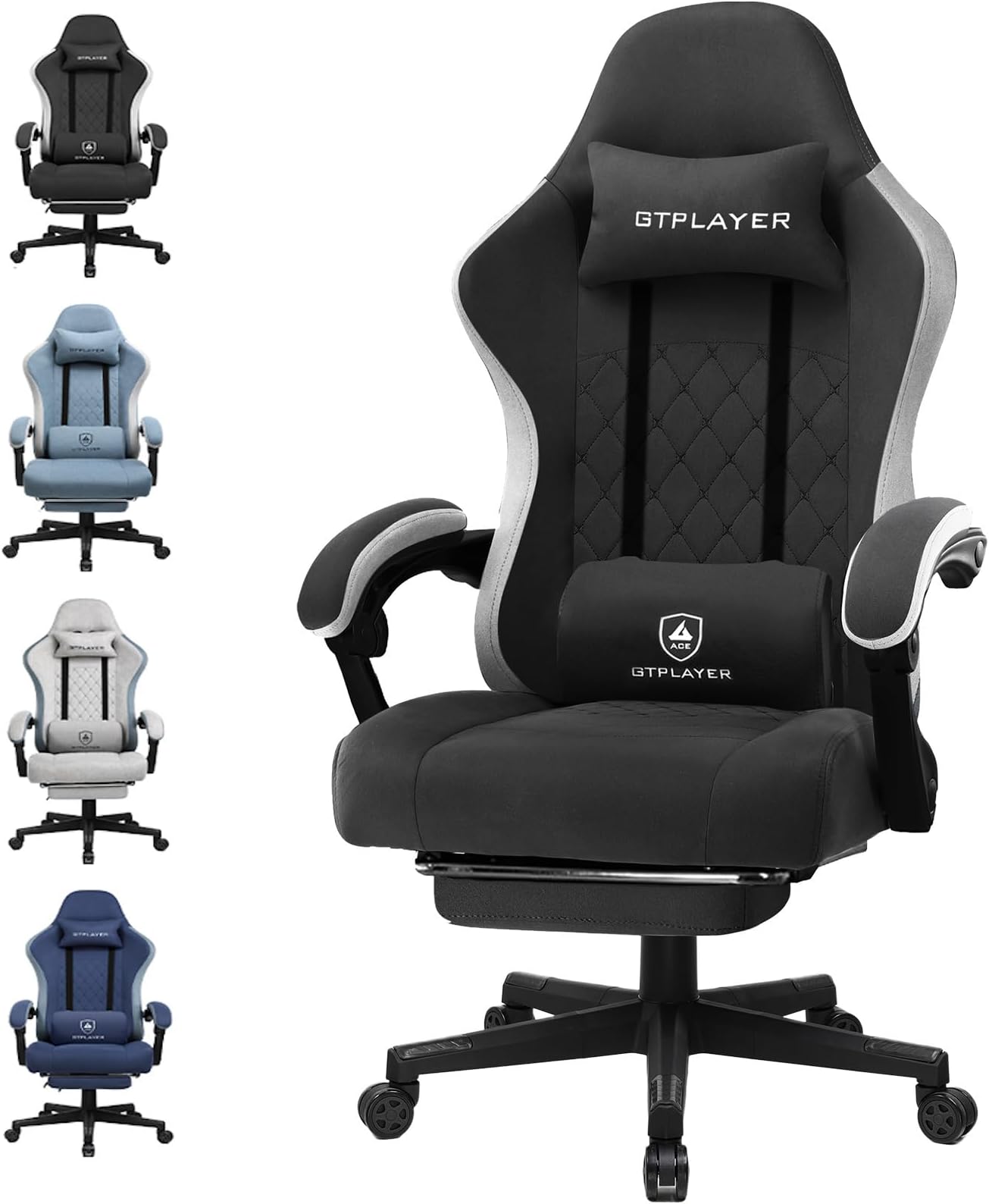 Dowinx Gaming Chair Fabric with Pocket Spring Cushion, Massage Gaming ...