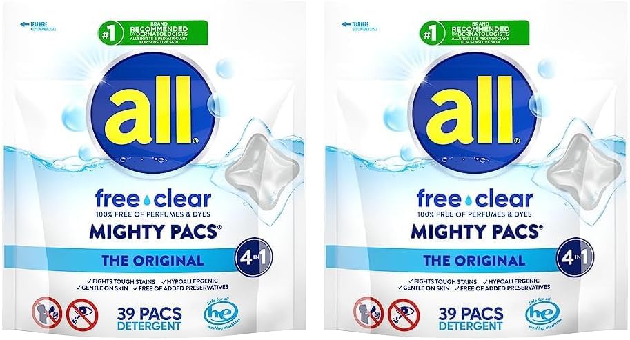 Amazon.com: all Mighty Laundry Detergent Pacs, Free Clear for Sensitive ...