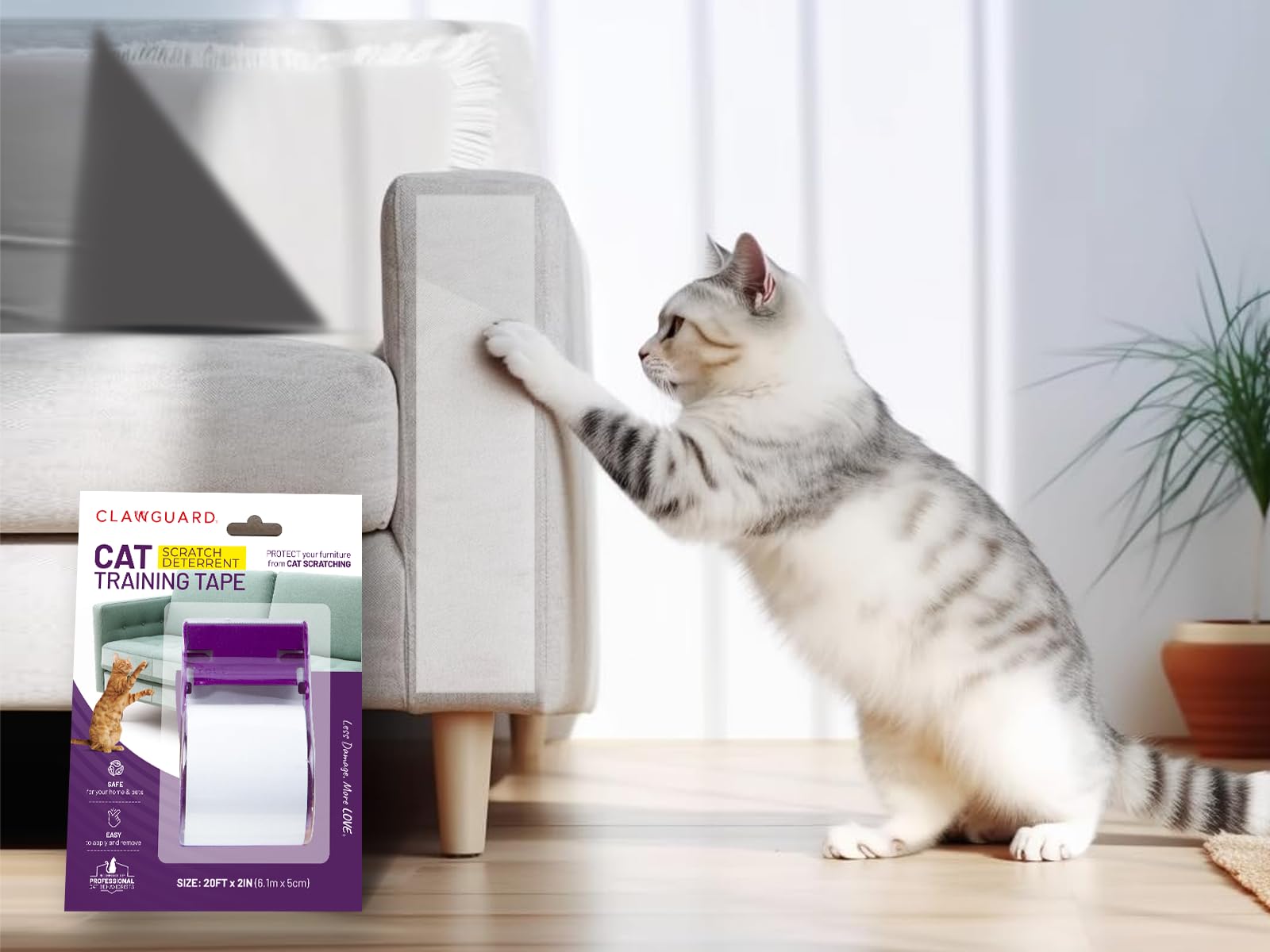 Amazon.com: CLAWGUARD Cat Training Tape No Scratching Deters Cat ...