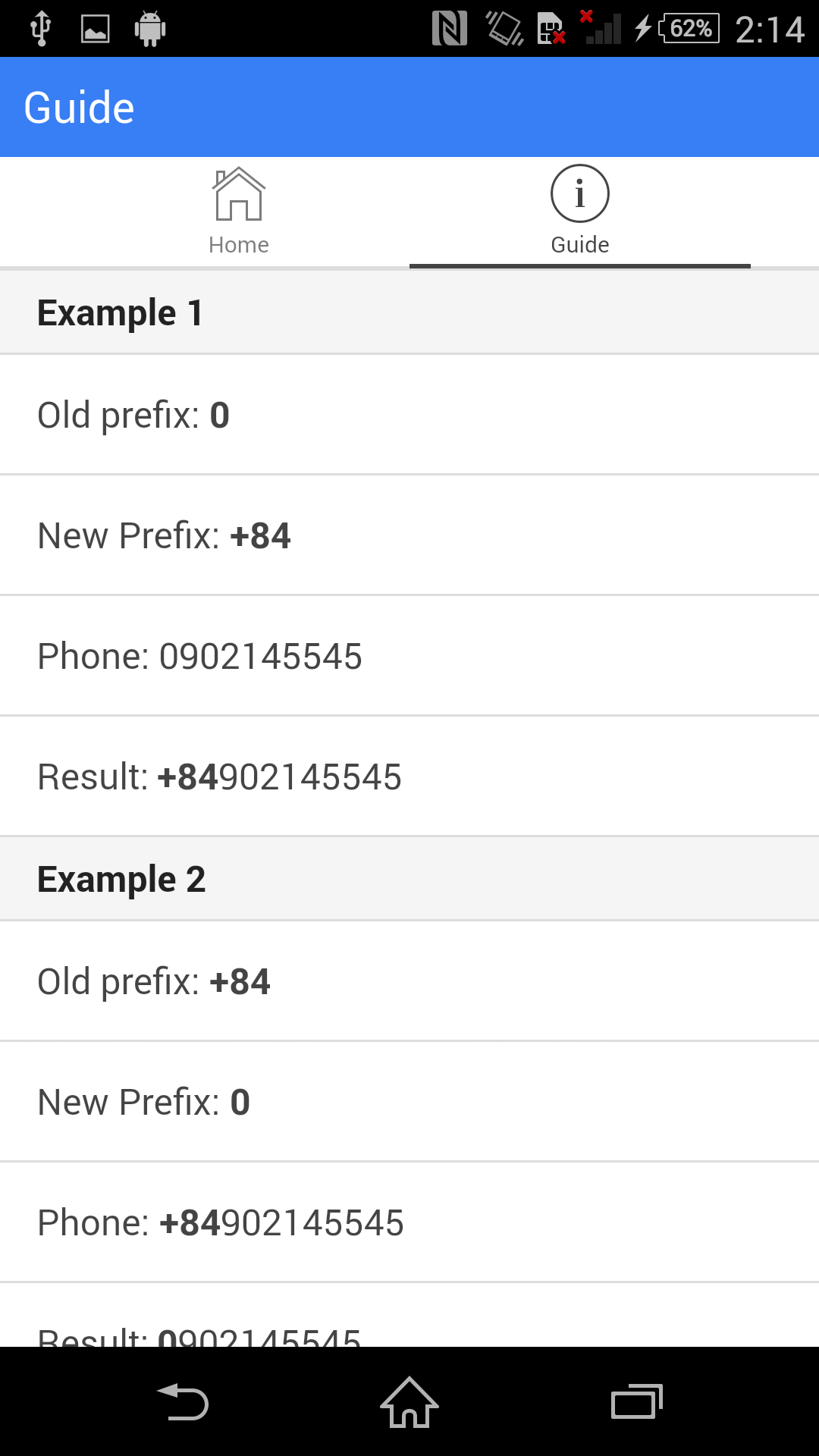 Change prefix number - App on the Amazon Appstore