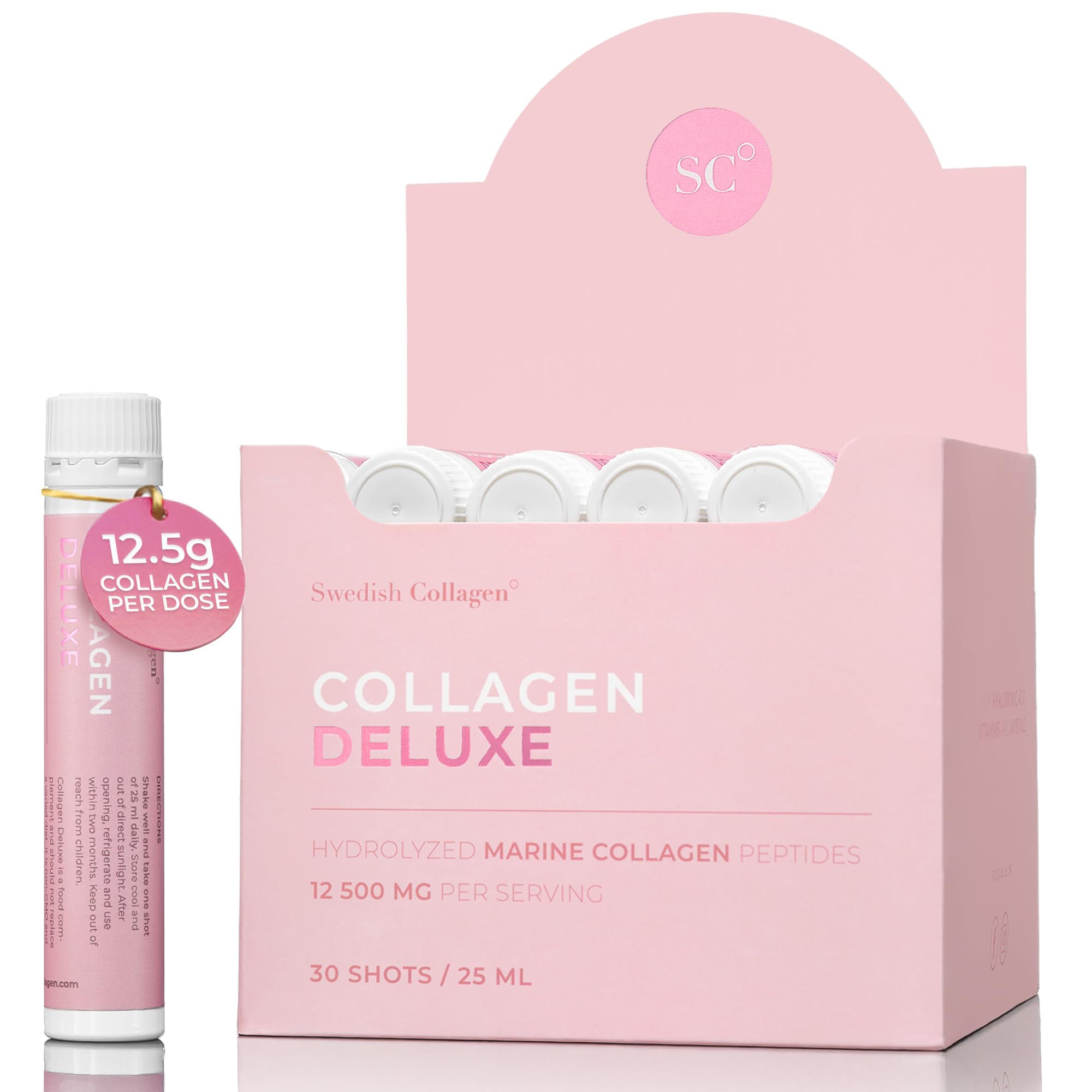 Swedish Collagen Deluxe | 12,500 mg Hydrolysed Marine Collagen Liquid ...