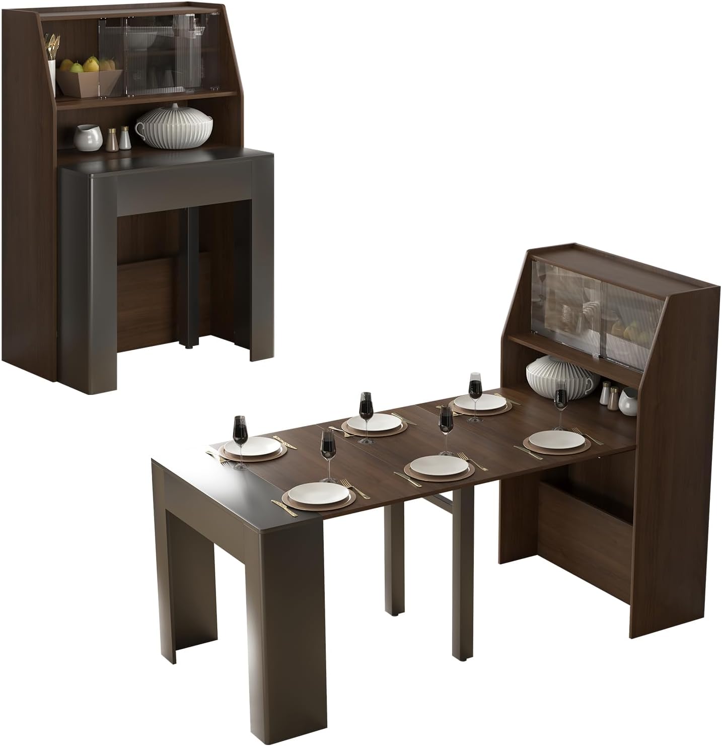 Amazon.com - Mjkone Modern Extendable Dining Table with Storage ...