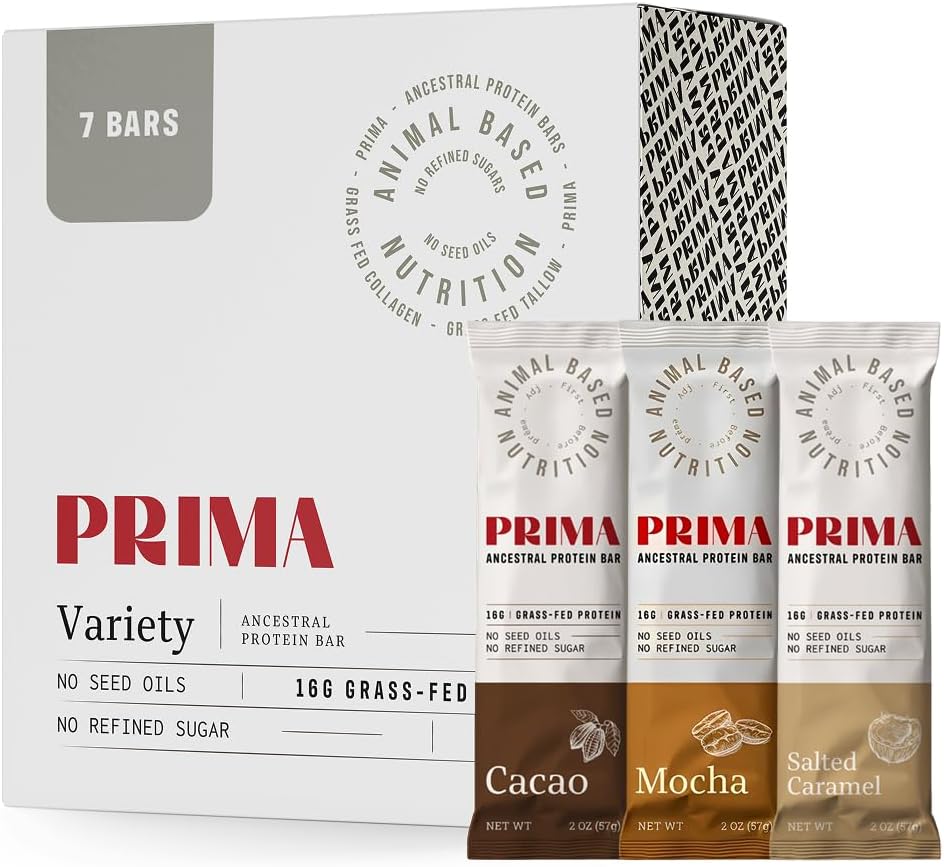 Amazon.com : PRIMA Grass Fed Protein Bars, 7 Pack – Animal-Based ...