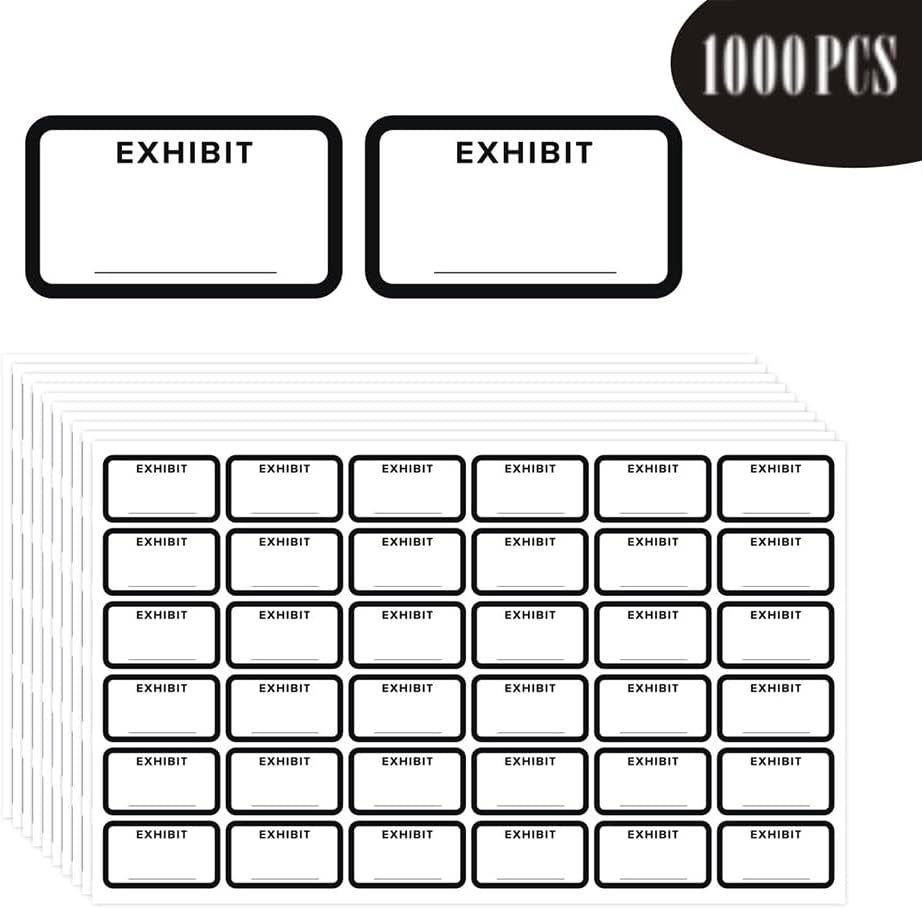 Amazon.com : Legal Exhibit Labels,"Defendant", 1-5/8"x1",252/PK,Blue ...