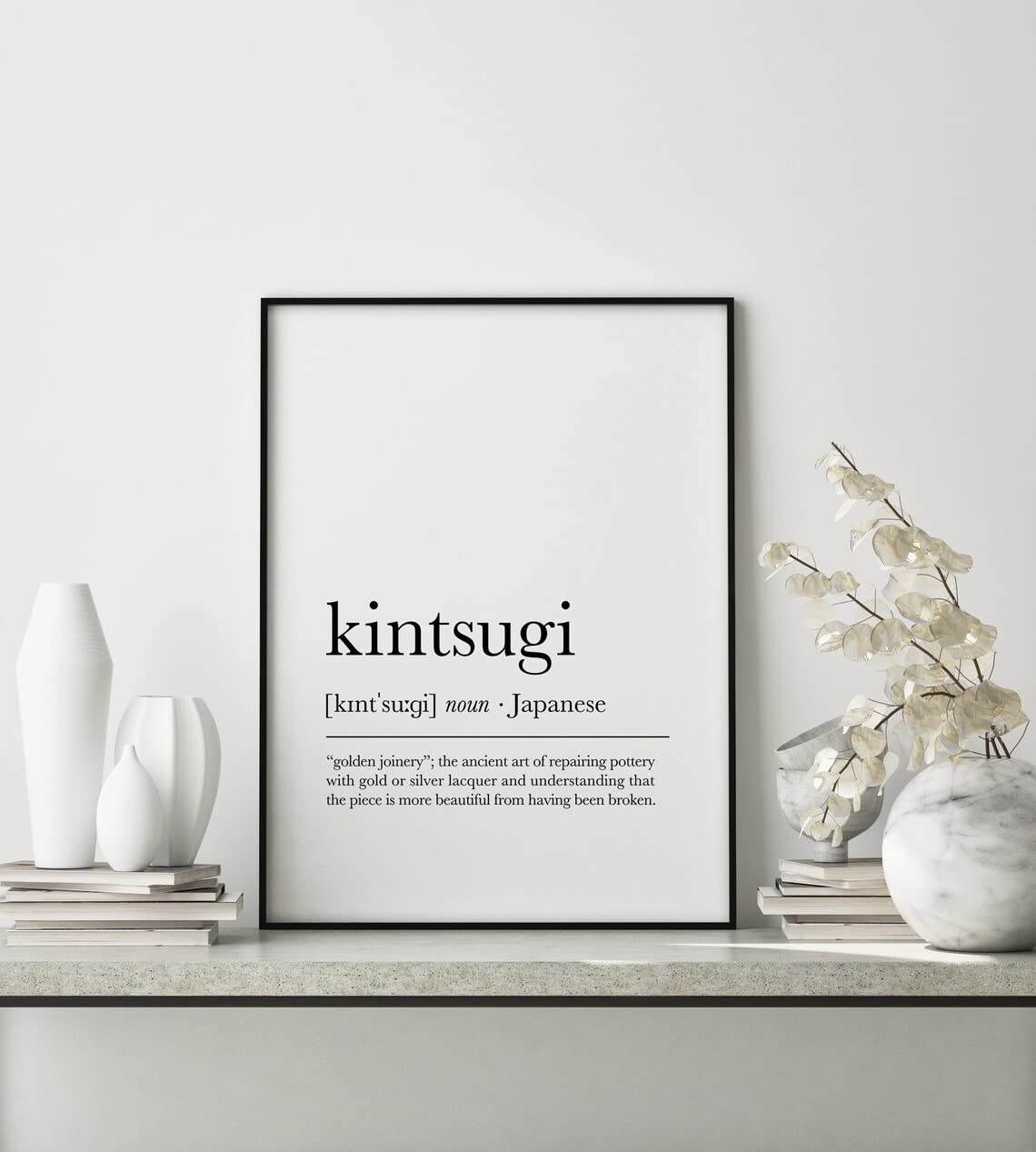 Amazon.com: Black & White Poster Prints Unframed 5 (Kintsugi Definition ...