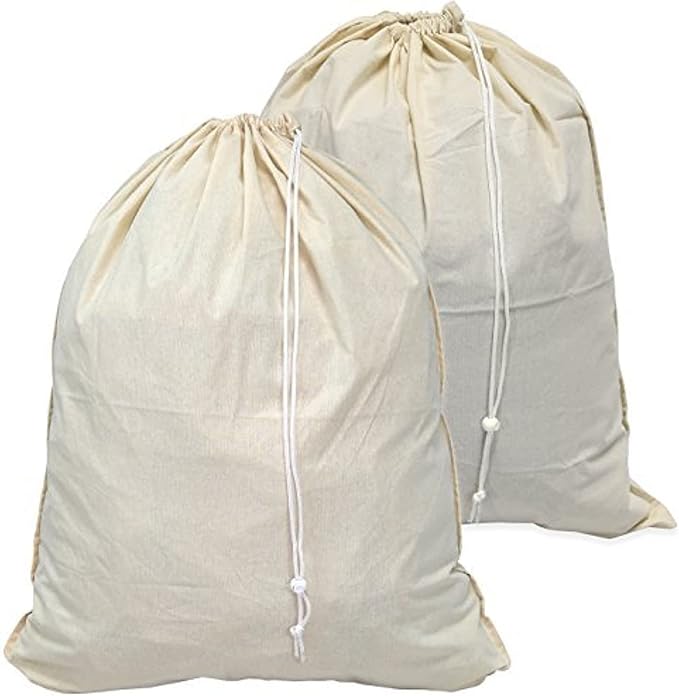 Amazon.com: 2 Pack - Extra Large Natural Cotton Laundry Bag , Beige (28 ...