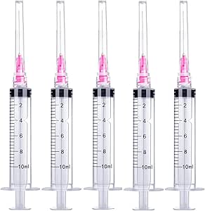 Amazon.com: 10 Pack 10ml Disposable Syringe with Needle, Luer Lock ...