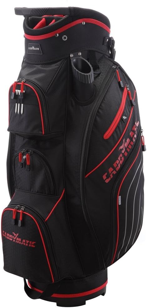 Caddymatic Golf Deluxe 14-Way Cart Bag Black/Red, Cart Bags - Amazon Canada