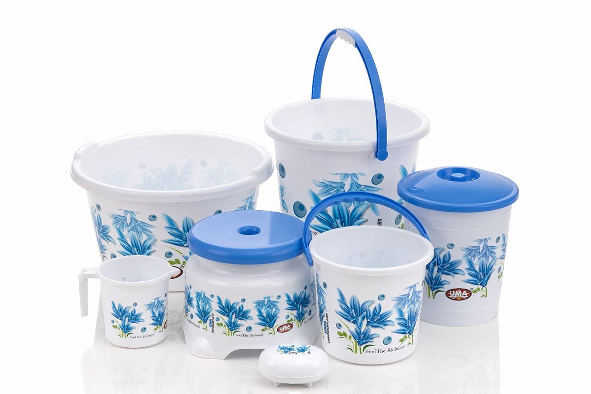 Buy Prolific Bathroom Set 07 Pieces Heavy Duty, Large Capacity (20 LTR ...