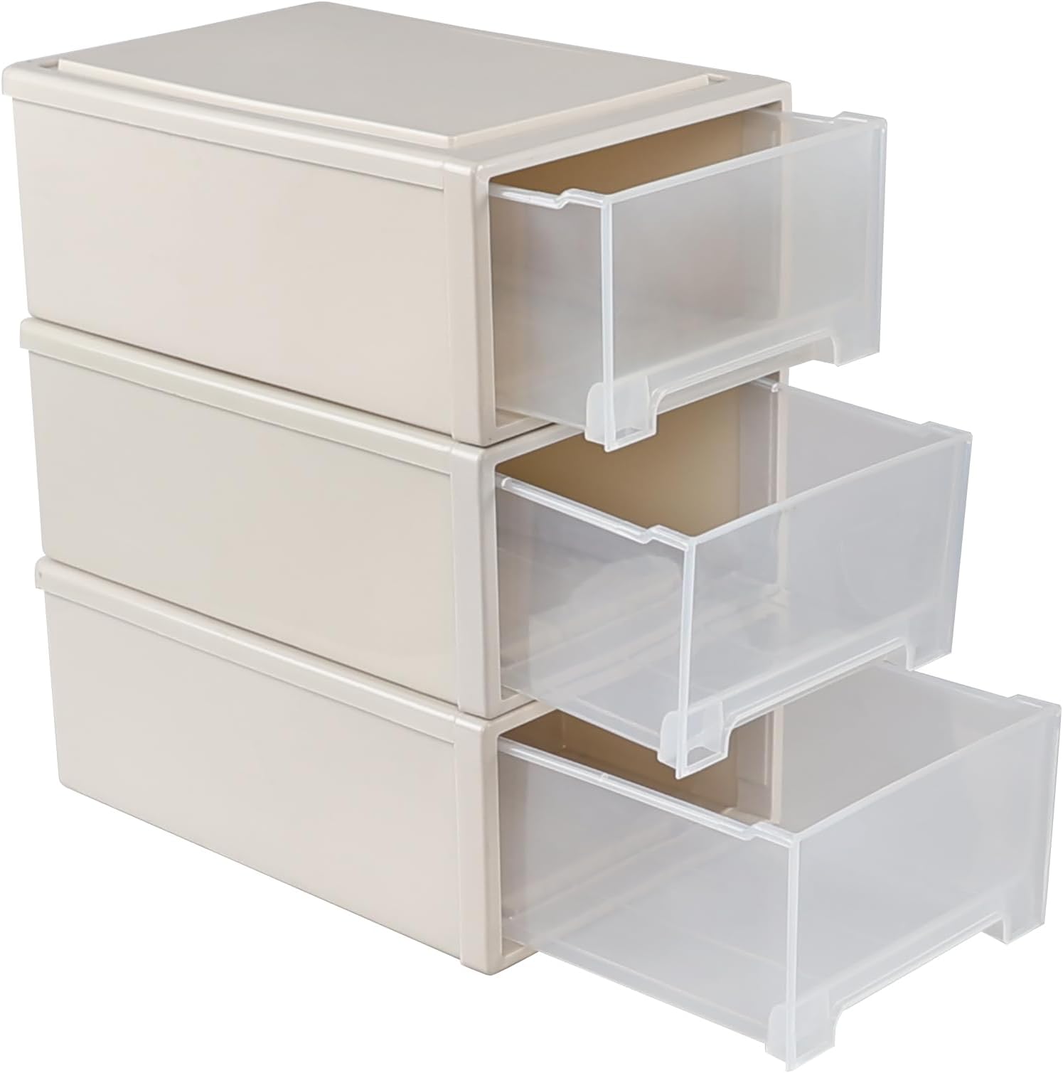 Amazon.com: Gloreen 12 L Plastic Stackable Storage Drawers, 3 Pack ...