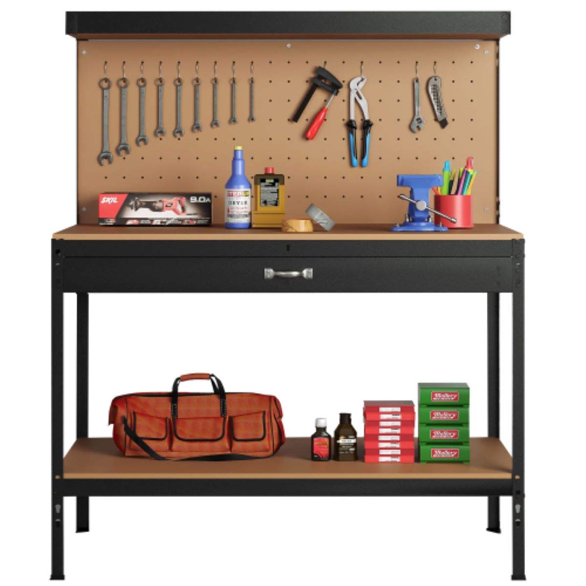 Workbench Storage Steel Garage Work Bench Tool Box With Drawers ...