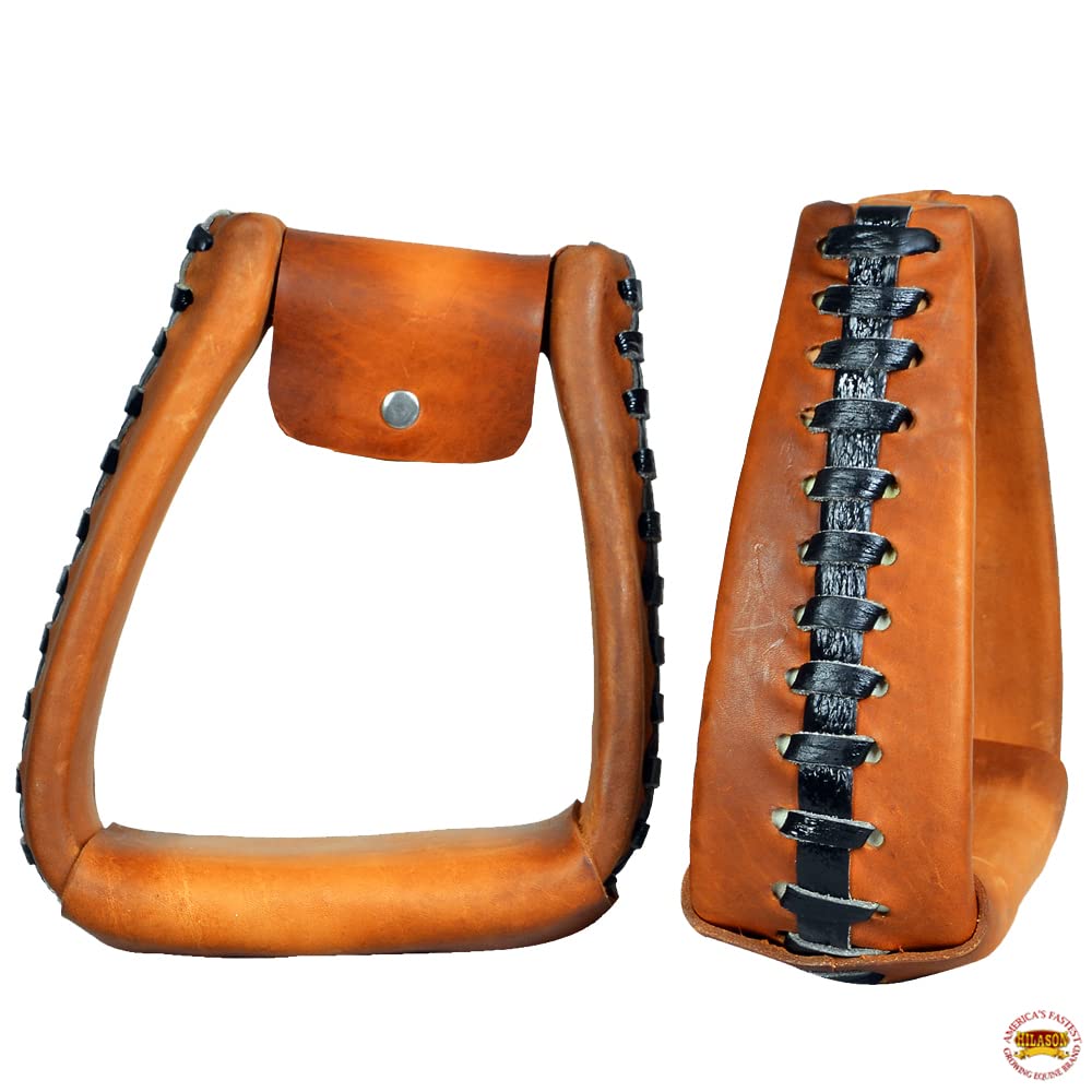 Amazon.com : HILASON Horse Western Saddle Stirrup Rawhide Leather ...