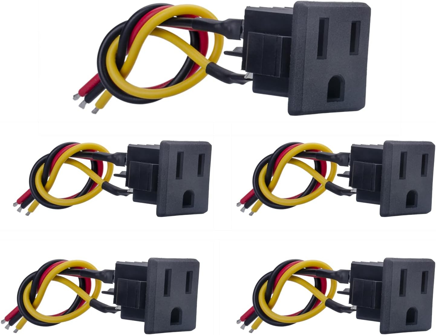 MARSTEK Pre-Wired 3 Pins US Power Socket Plug Panel with 18AWG ...
