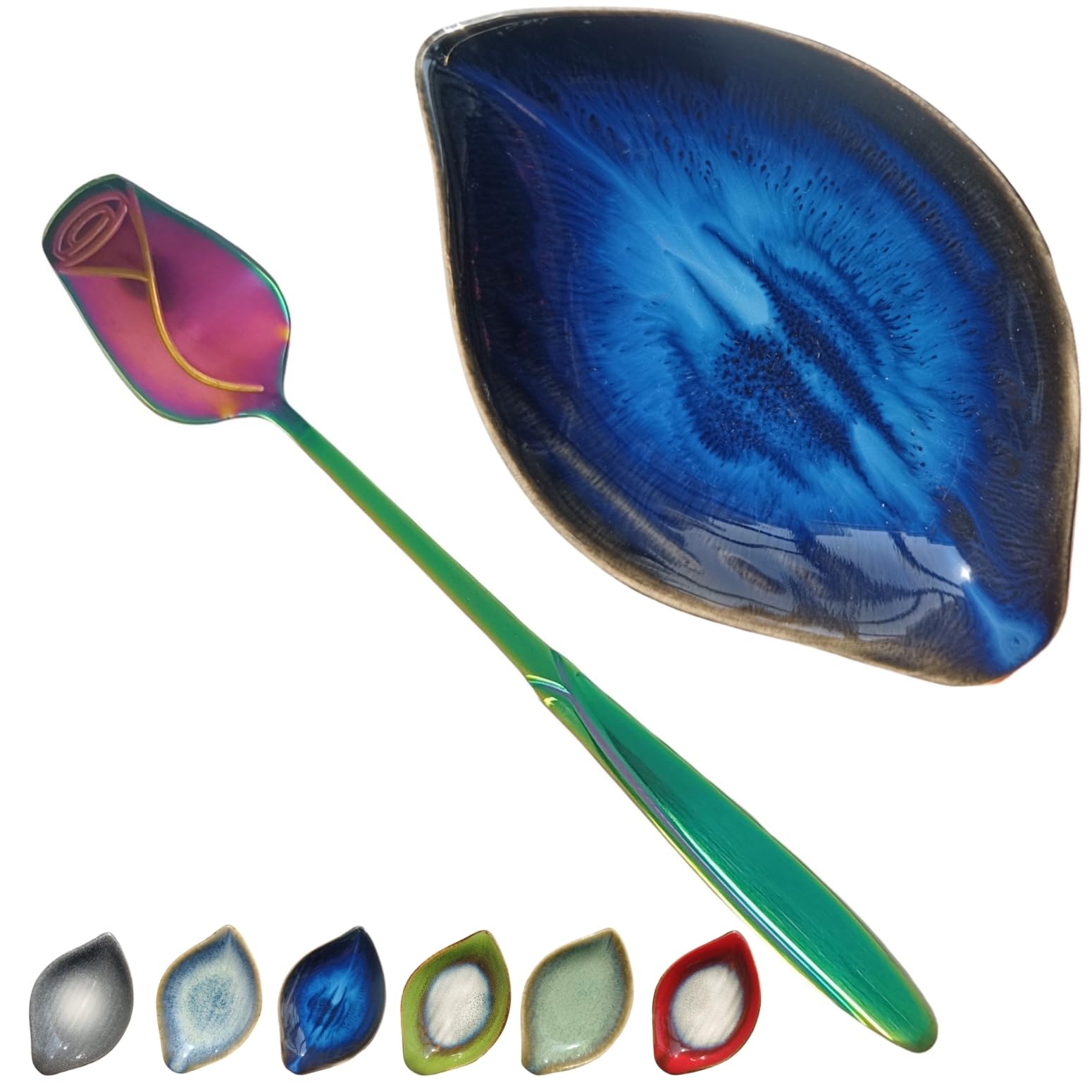 Amazon.com: Coffee Spoon and Rest for Coffee Bar Accessories, Leaf ...