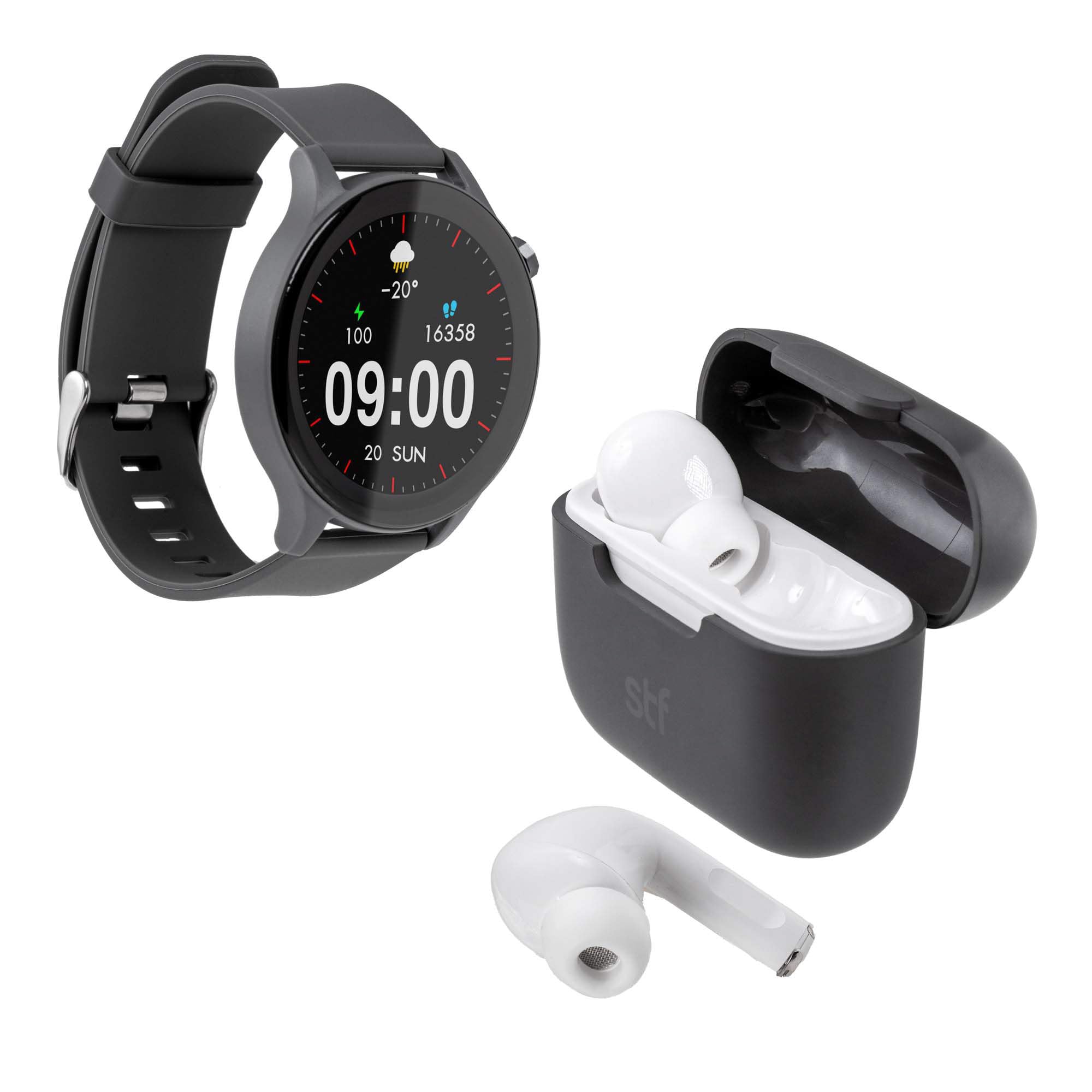 STF | Smartwatch Kronos Sound Pack con audífonos TWS | Pantalla de 1.38 ...