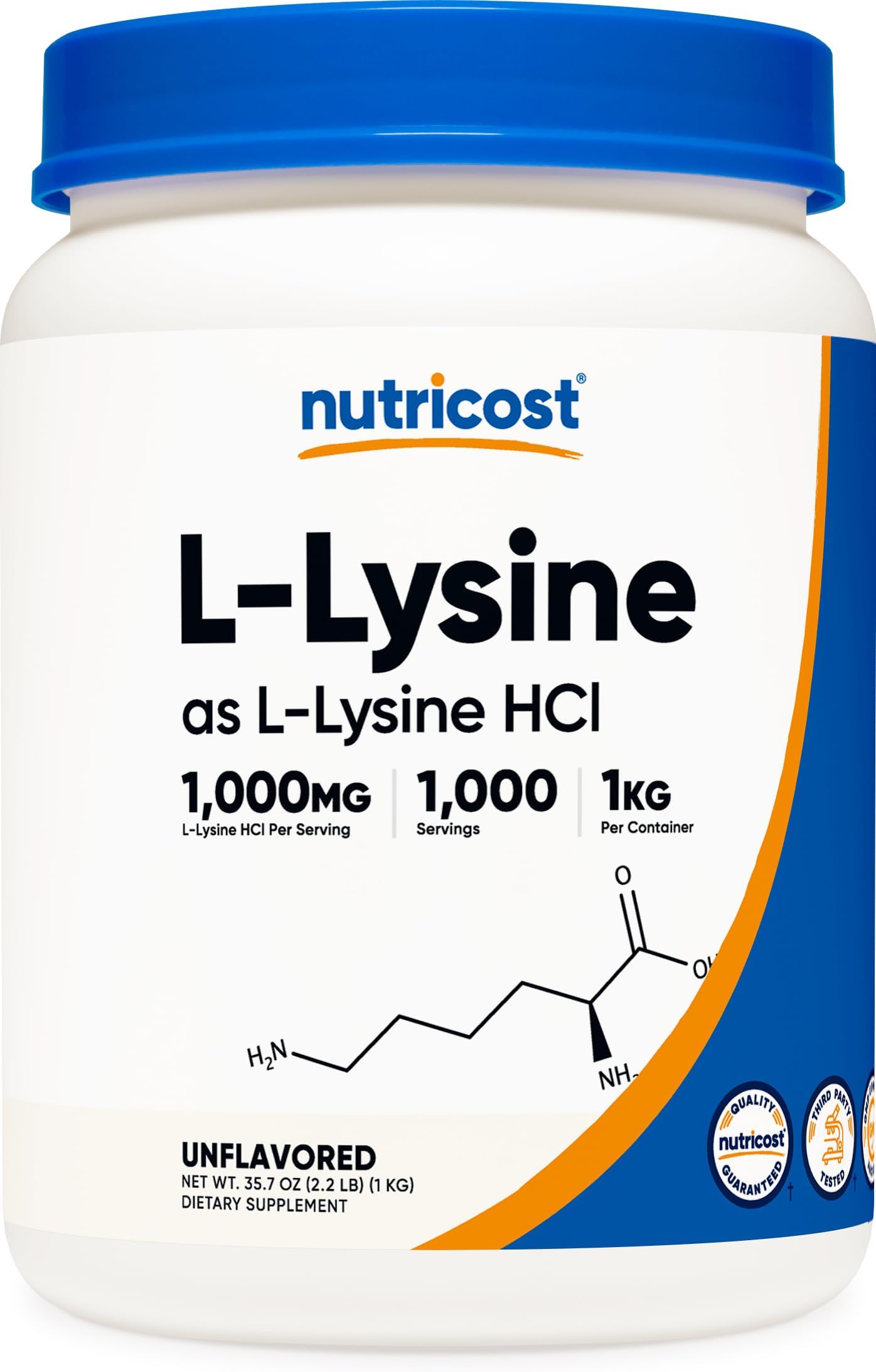 Amazon.com: Nutricost L-Lysine Powder 1KG (2.2lbs) - Pure L-Lysine, Non ...