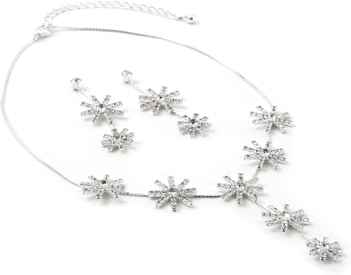 Amazon.com: Topwholesalejewel Silver Crystal Rhinestone Snowflake ...