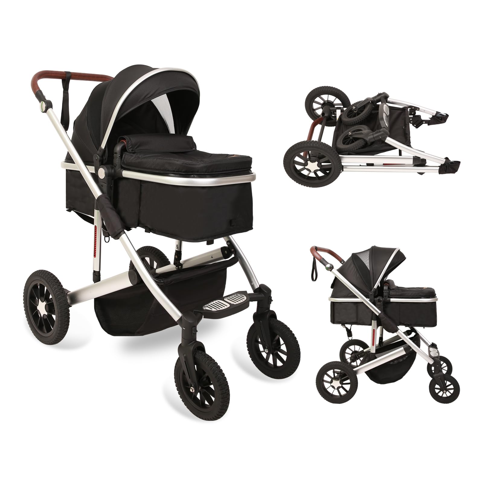 2 in1 Baby Stroller,High Landscape Infant Stroller,Reversible Bassinet ...