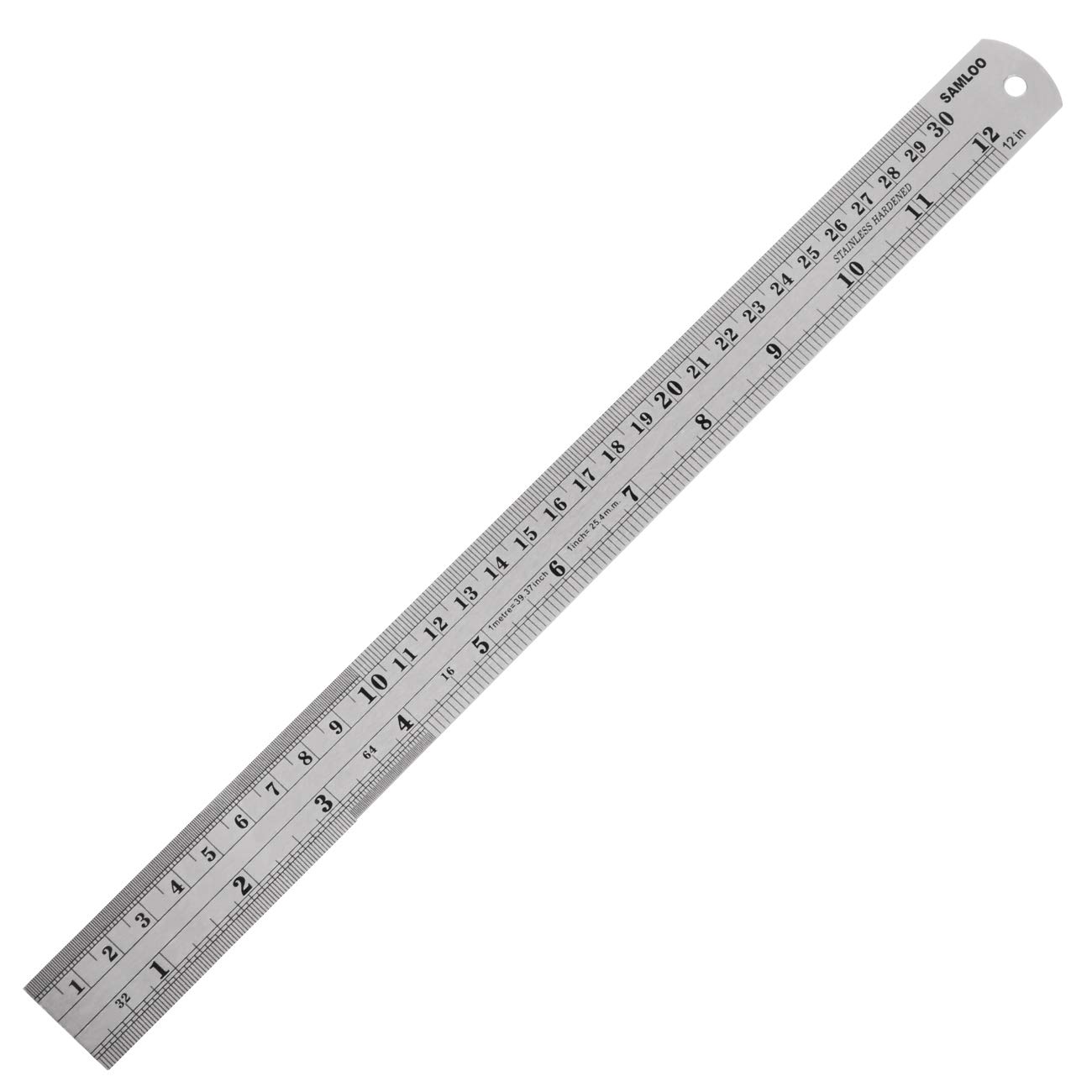 Buy 12 Inch 30CM Stainless Steel Ruler Metal Rule With Conversion
