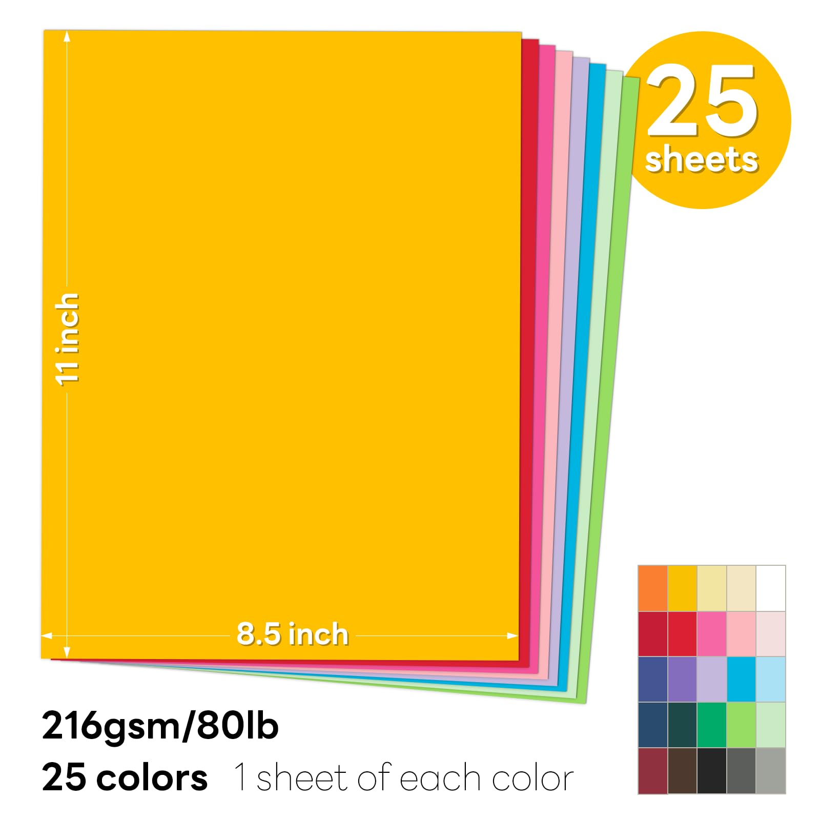 Snapklik.com : Colored Card Stock 8.5 X 11 Assorted, Colored Cardstock ...