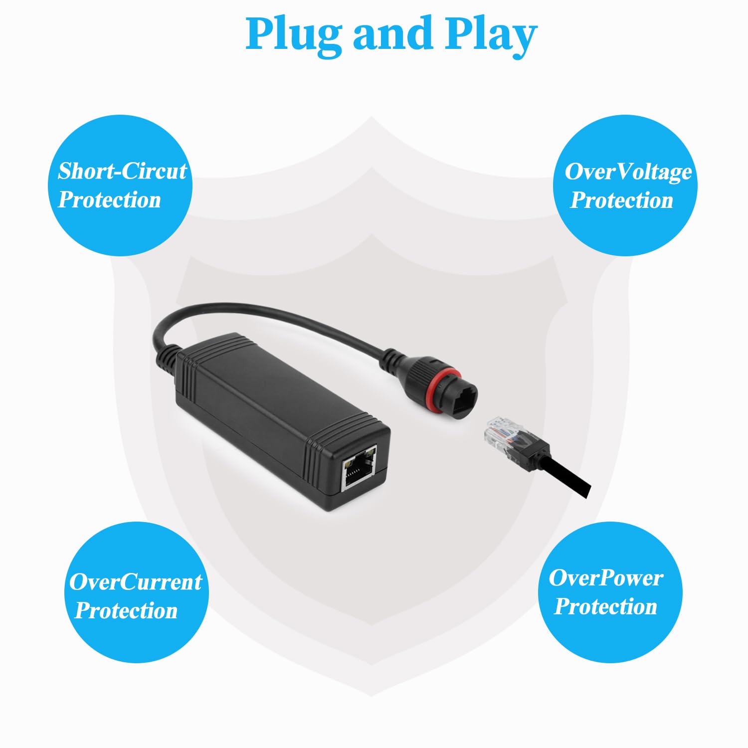 Snapklik.com : REVODATA Waterproof 48V To 24V PoE Converter, Output 24V ...