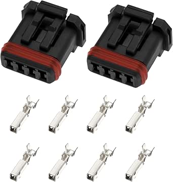 Amazon | eMagTech ターミナルピン付き4ピンコネクター 2個 72908-11 OEA JAE MX1900 ハンドルバー配線 ...