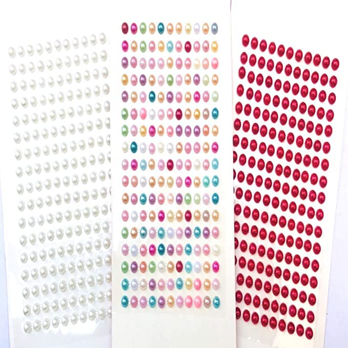 Crafkorner Paper Pearl Stone Sticker (Multicolour) - Set of 3, Love ...