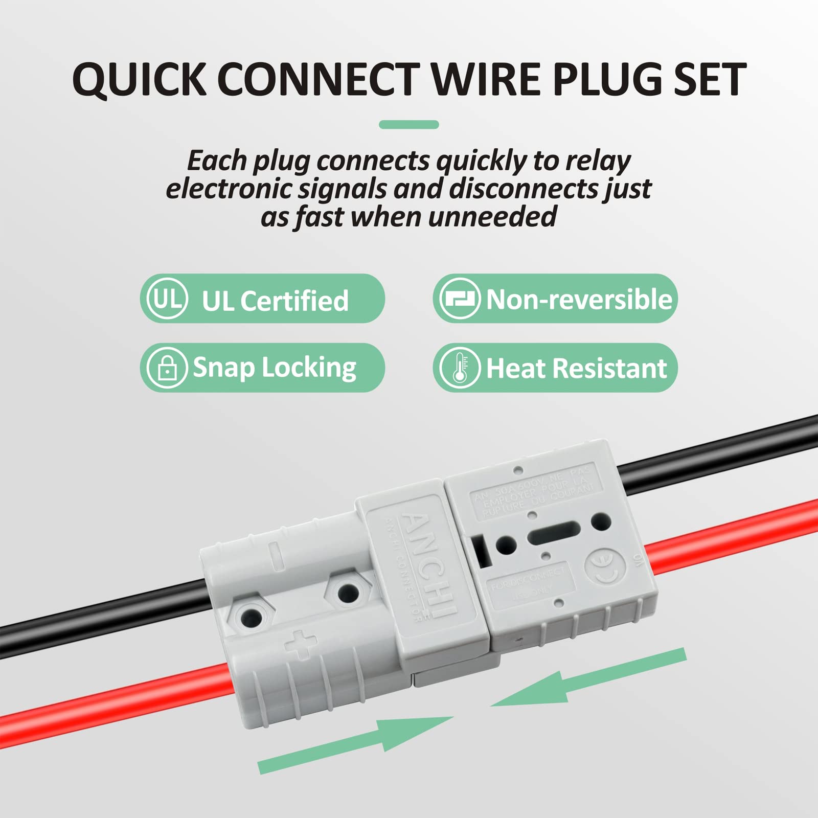 Snapklik.com : ANDCHIER 50 Amp 8 Gauge Battery Quick Connector 12-36V ...