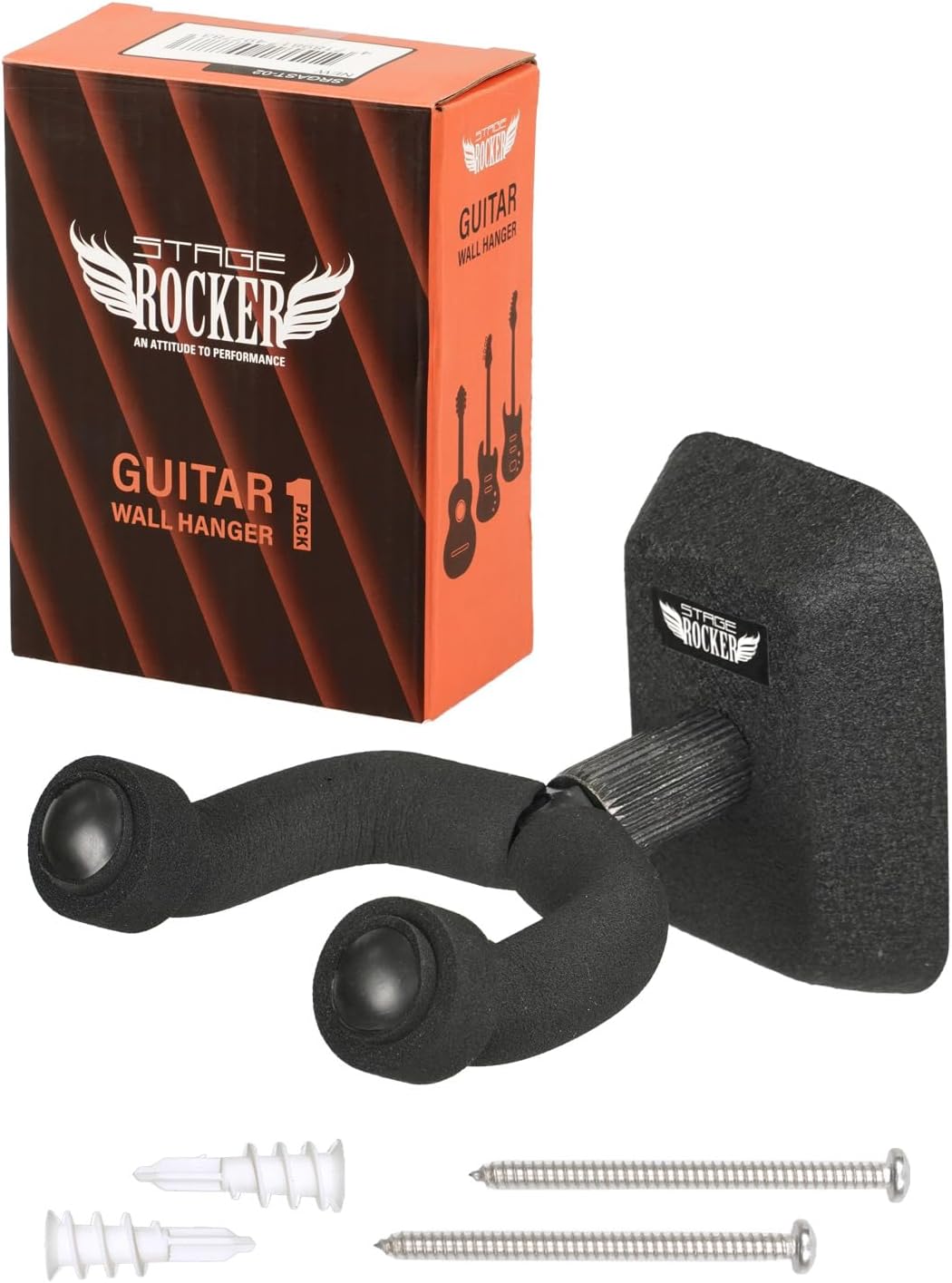 Amazon.com: Stage Rocker Guitar Wall Hanger - Guitar Wall Mount Holder ...