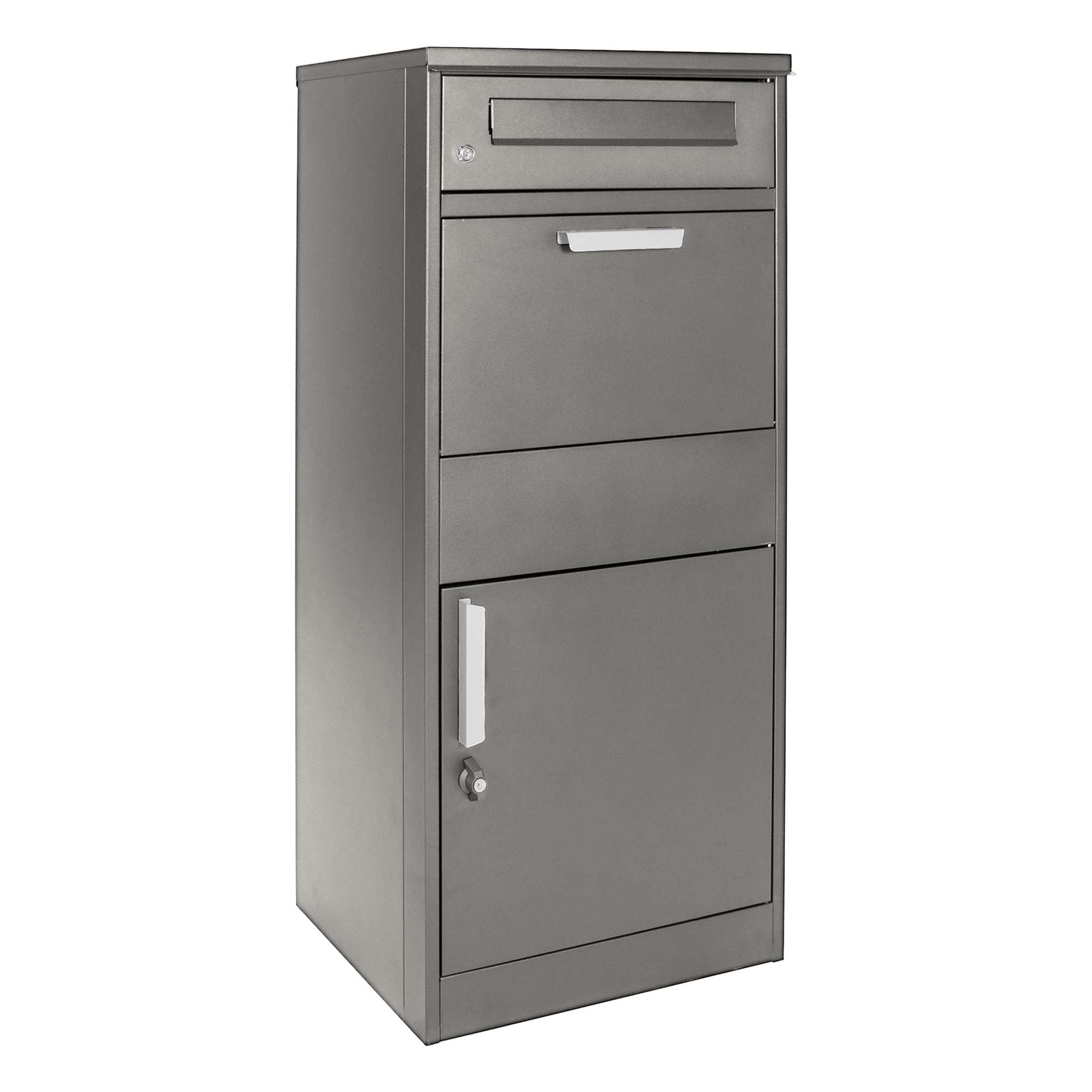 Wiltec Parcel Box Grey 50 x 37 x 112 cm Spacious Post Box for Home ...