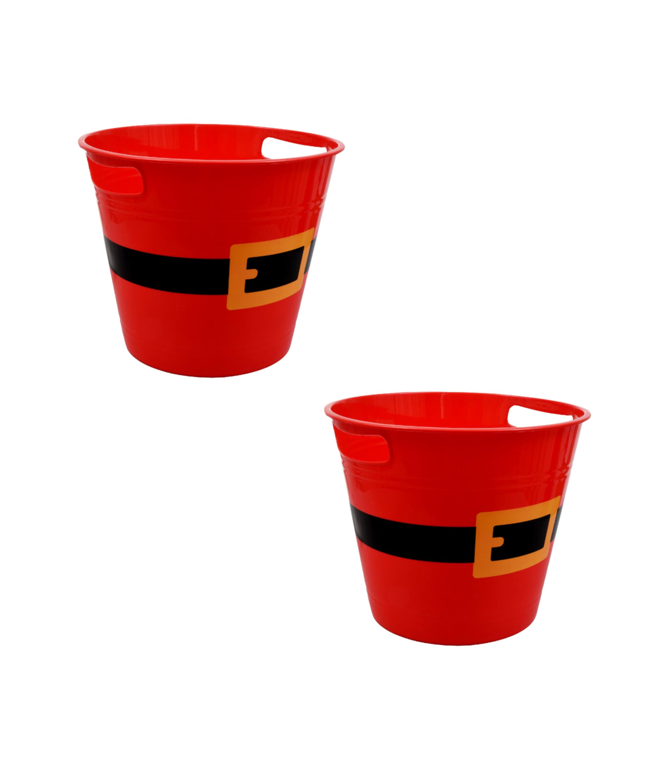 Amazon.com: Holiday Red Santa Belt Buckets with Handles, Set of 2, 7. ...