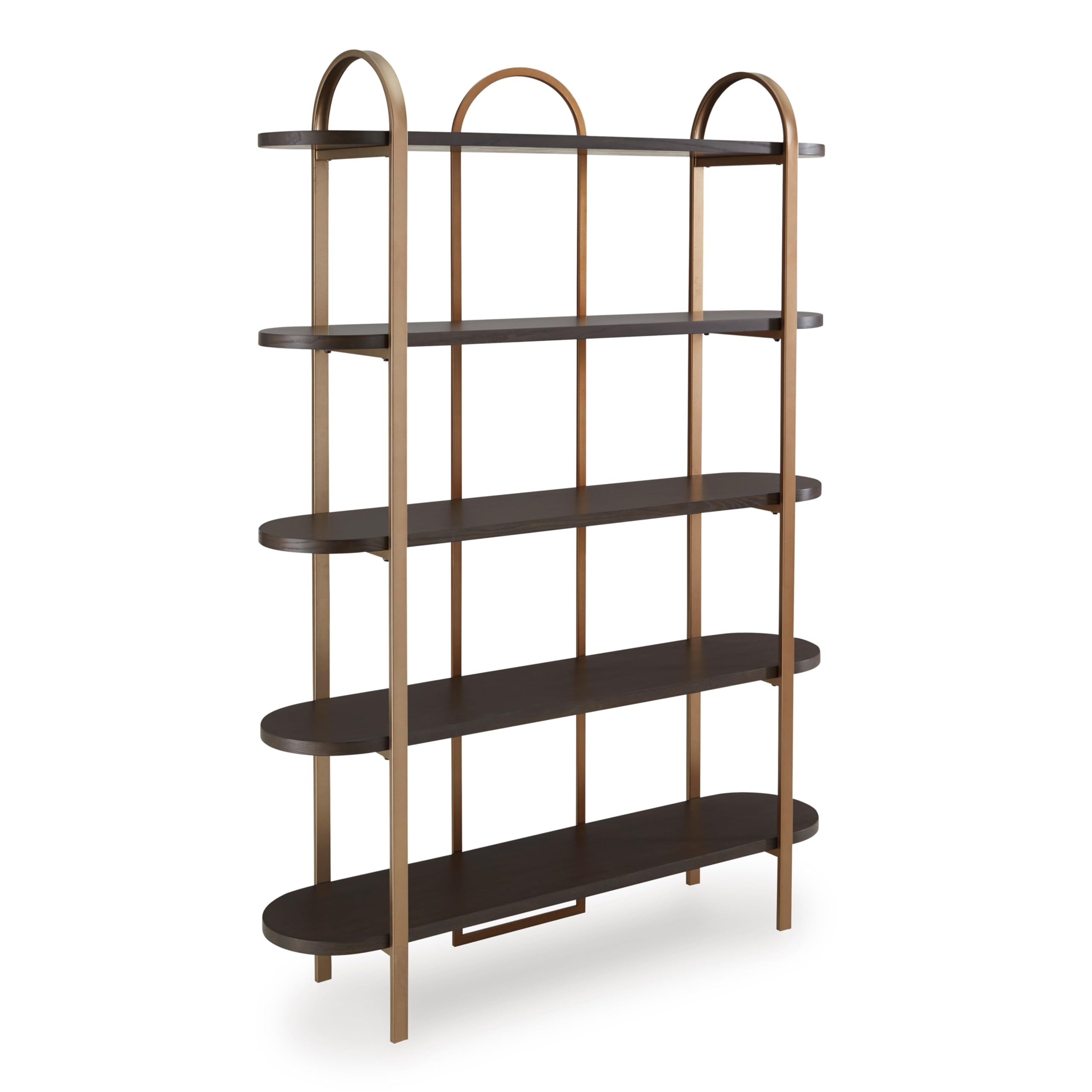 Signature Design by Ashley Brentmour 72" H Bookcase, Metallic & Dark Brown