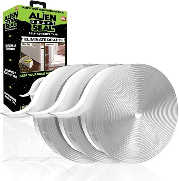 Alien Draft Seal Insulation Tape 16 Feet Transparent Silicone Weather ...