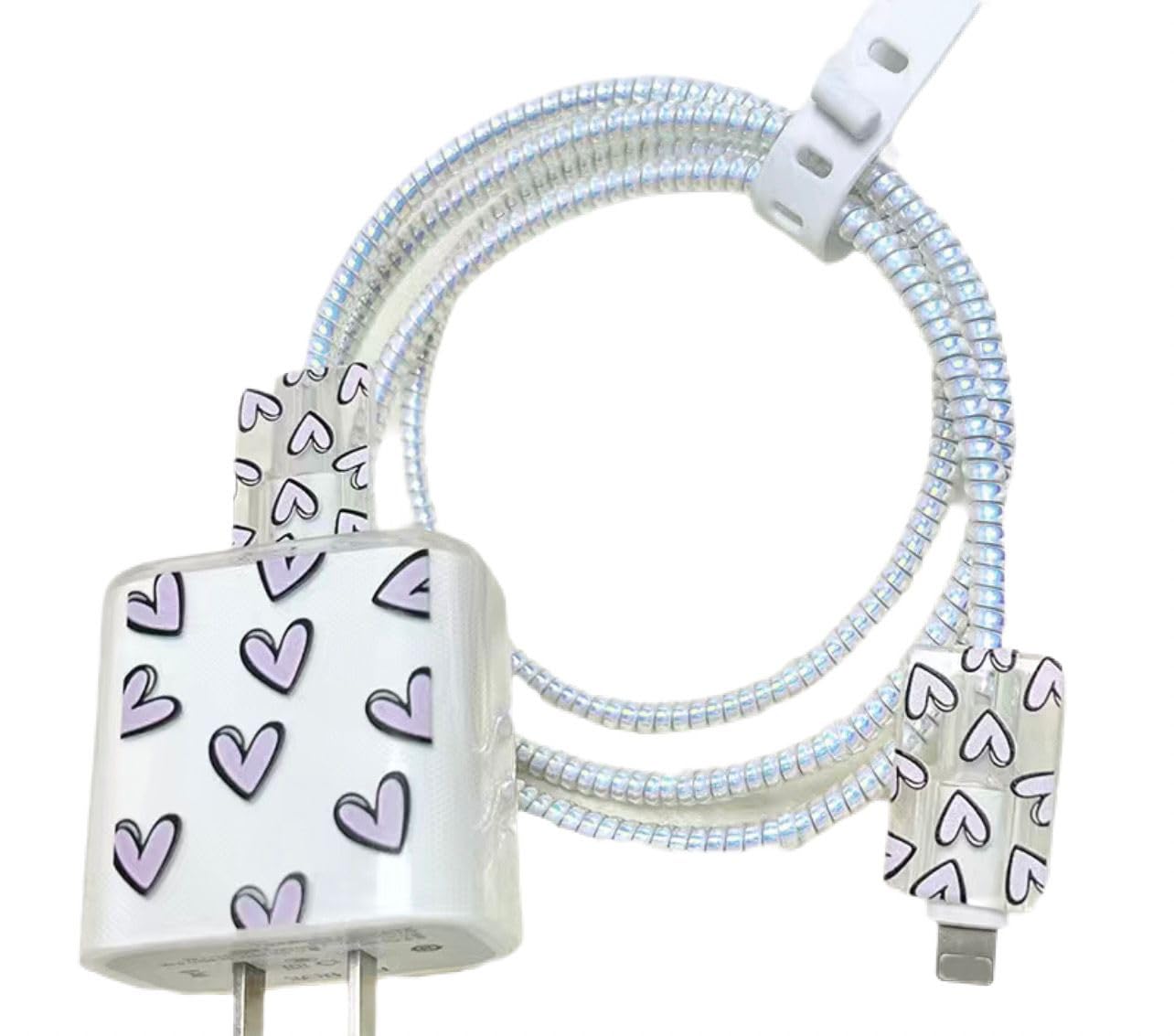 Amazon.com: 5in1 Cable Protector Suitable for iPhone Charger Clear Wave ...