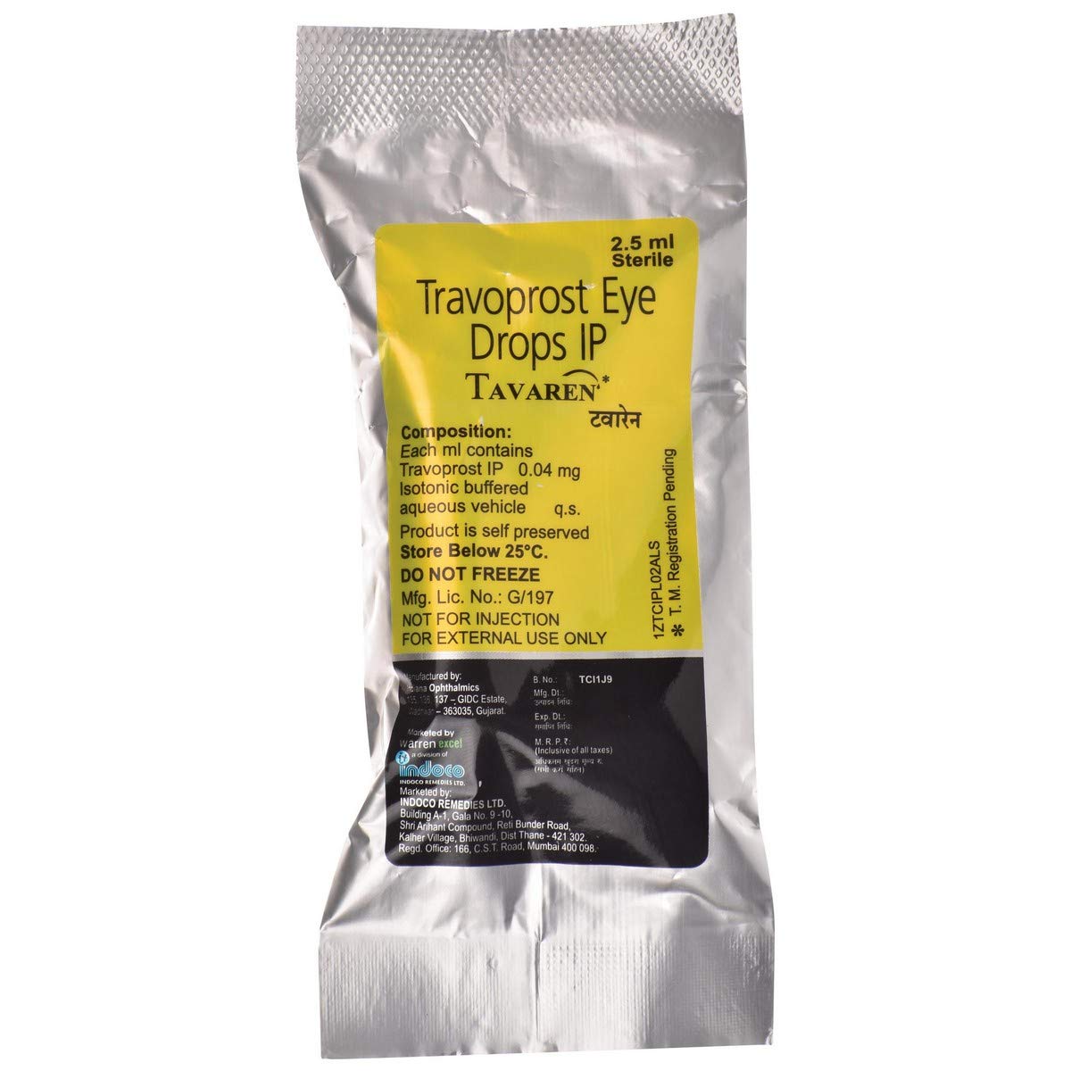 Tavaren - Vial of 2.5 ml Eye Drops : Amazon.in: Health & Personal Care